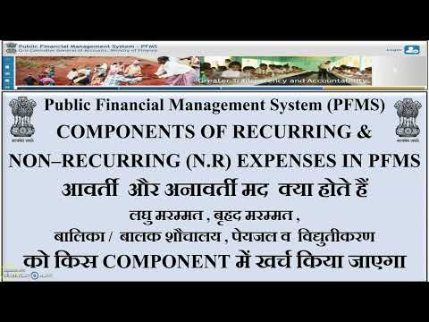 NON–RECURRING EXPENSES (अनावर्ती मद ) // को //PFMS // के किस COMPONENT में SEARCH किया जाएगा//