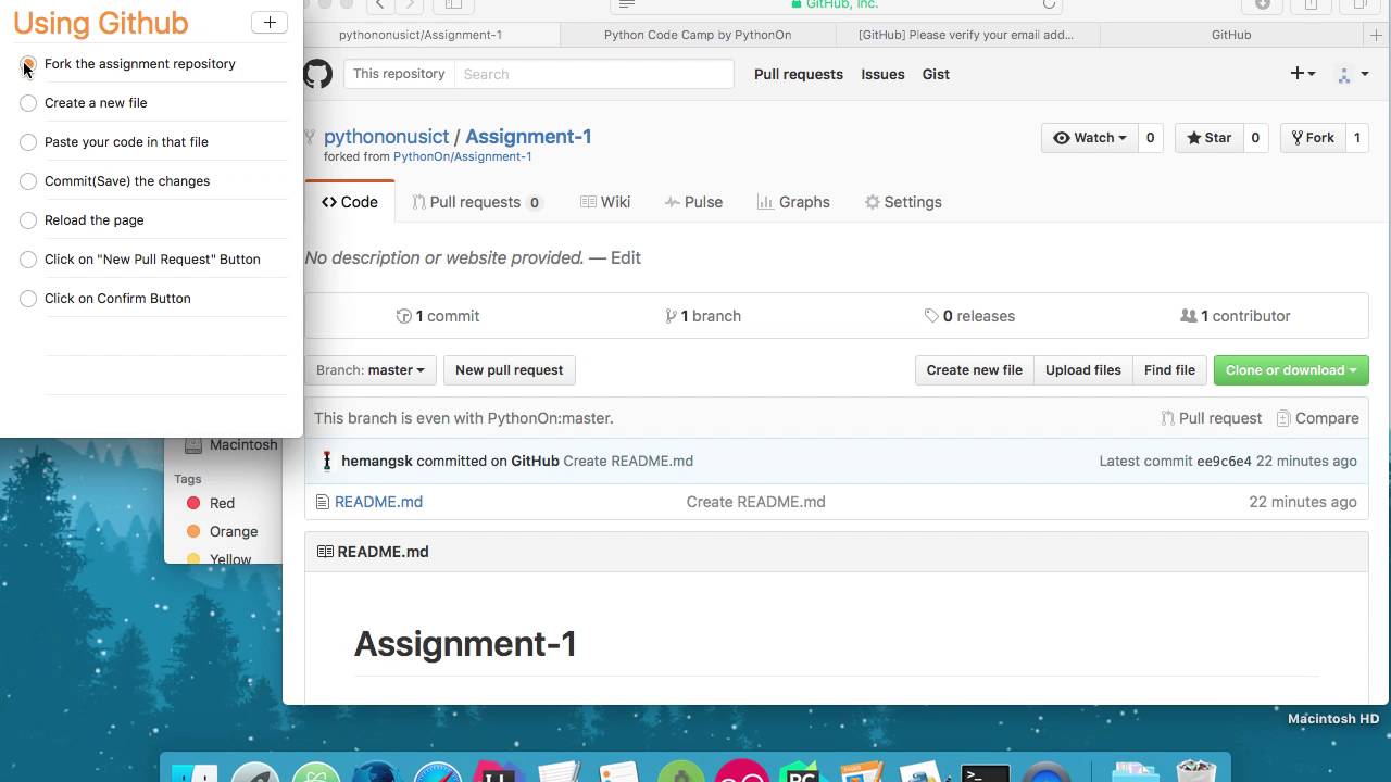 Python Code Sprint -  Github in 5 minutes