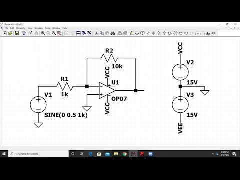 Inverting amplifier simulation using OP-07 in LTspice