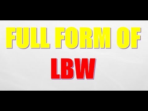 FULL FORM OF LBW || lbw full form
