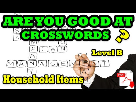 crosswords about household items + pdf - level B Vocabulary - Easy English Lesson