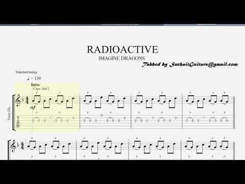 Radioactive - Imagine dragons JGS Grade 1 guitar lesson (notations, tabs and chords)