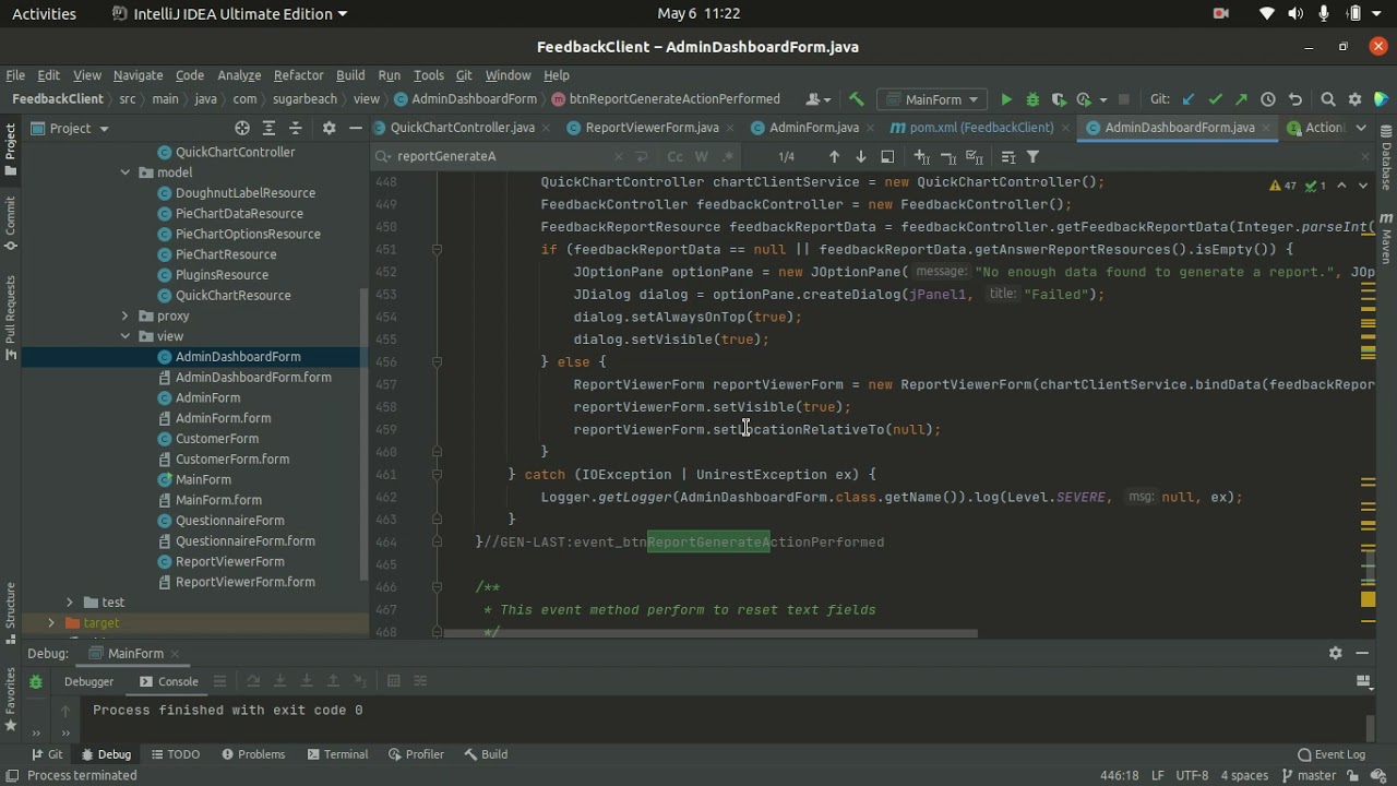 Questionnaire Application in java swing using RMI