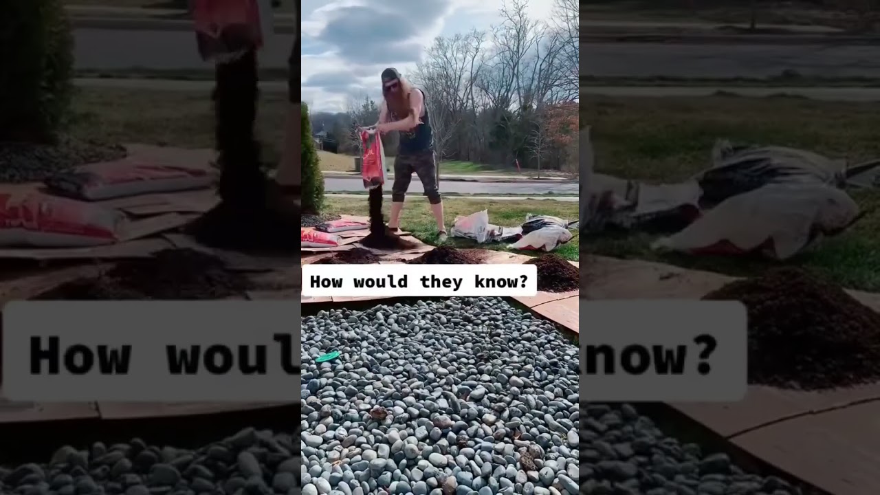 No dig gardening hack - how to add landscaping without digging #diy #gardening