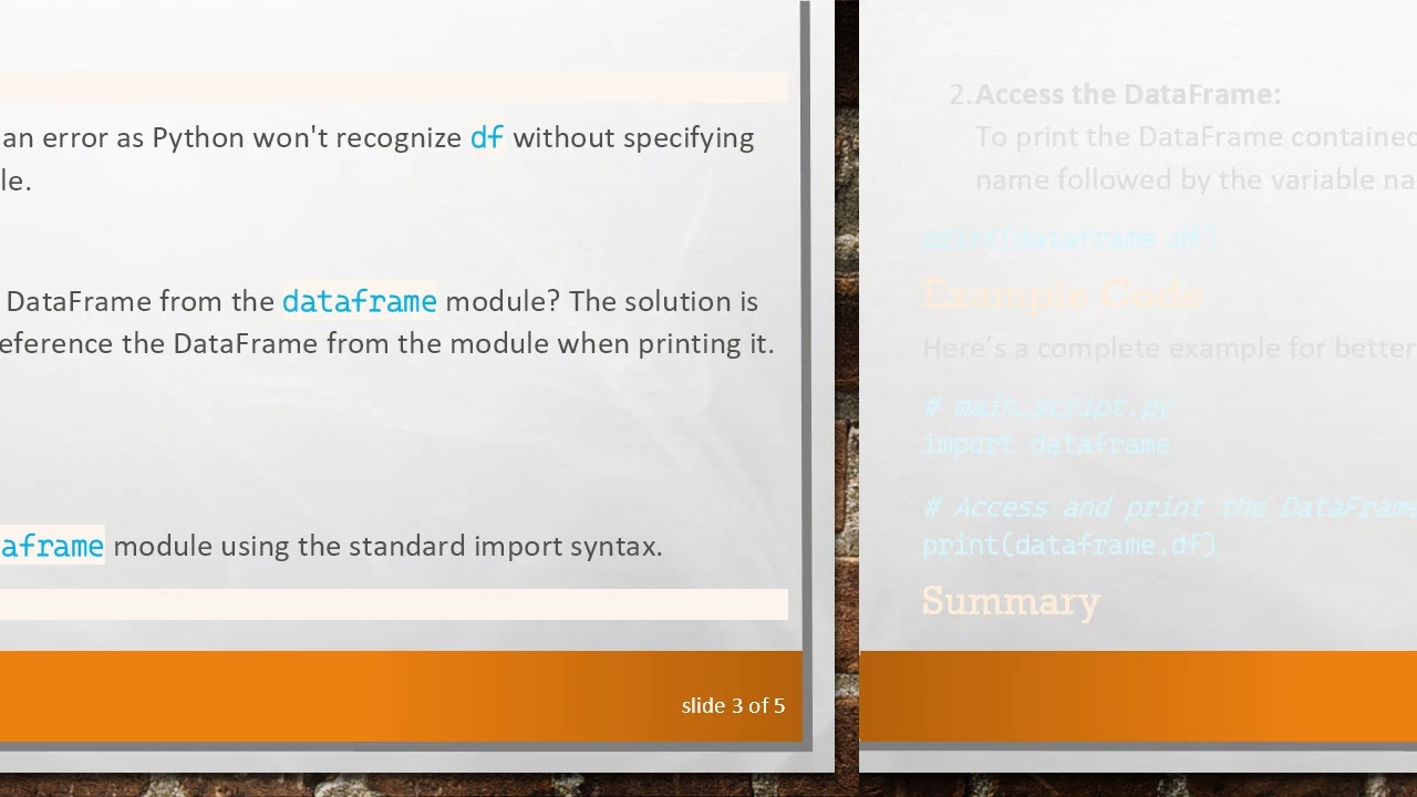 How to Import a Pandas DataFrame from a Module in the Same Directory