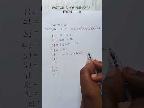 Factorial of Numbers from 1 - 10