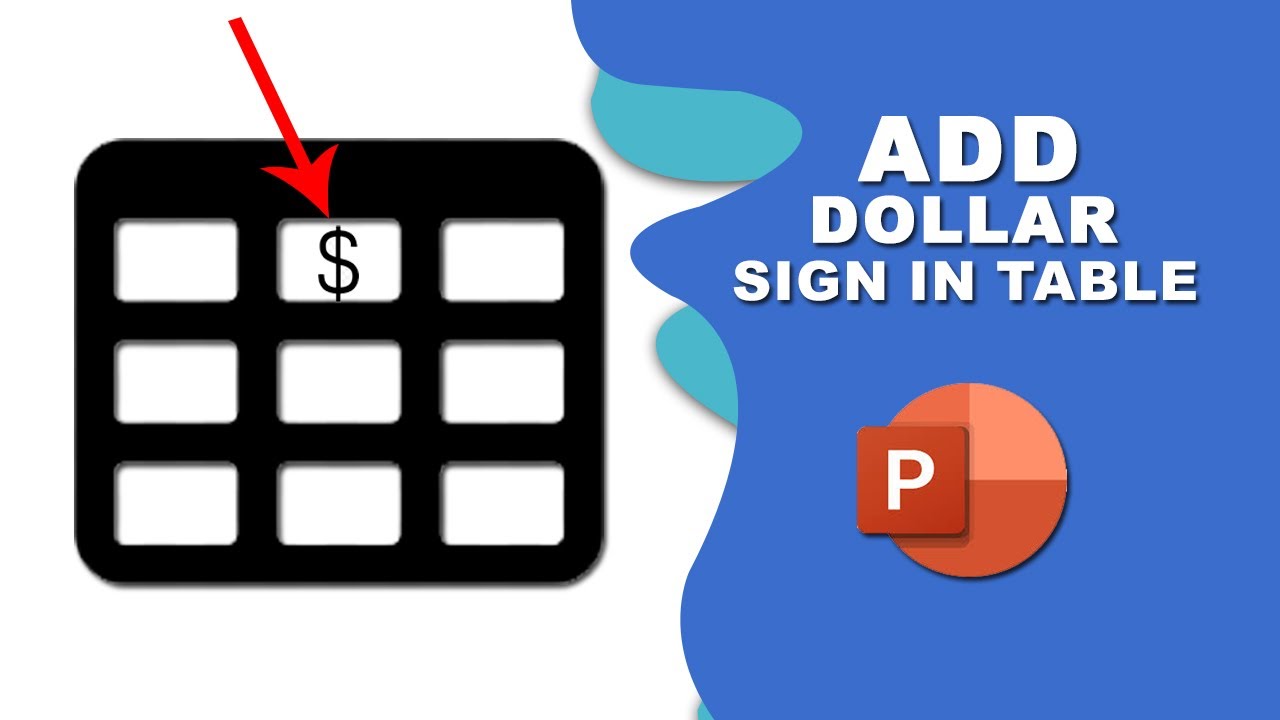 how to add dollar sign in PowerPoint table