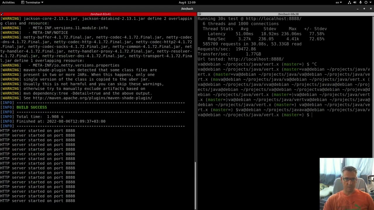 Web api benchmarking: Java (Vert.x) vs Rust (actix-web) #3