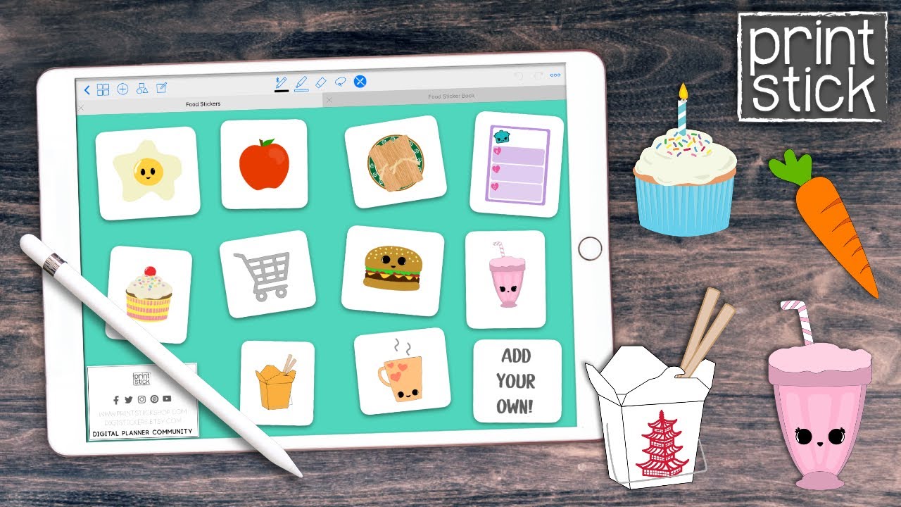 Digital Planner Stickers: Food | Print Stick's Digital Sticker Album
