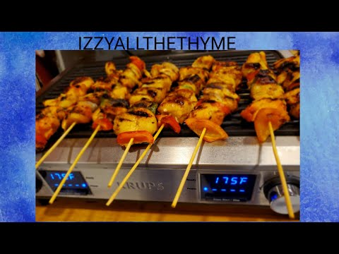 Review of Krups Indoor Grilling Machine (cooking chicken Kabobs)