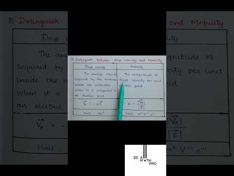 DRIFT VELOCITY AND MOBILITY #12thphysics #tnstateboard