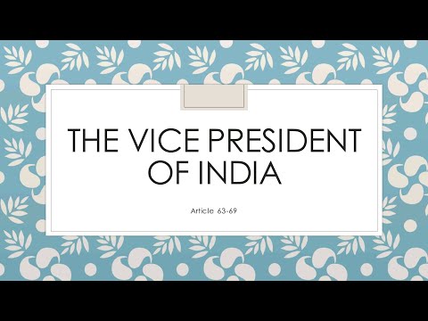 The Vice President of India in Tamil| Article 63-69