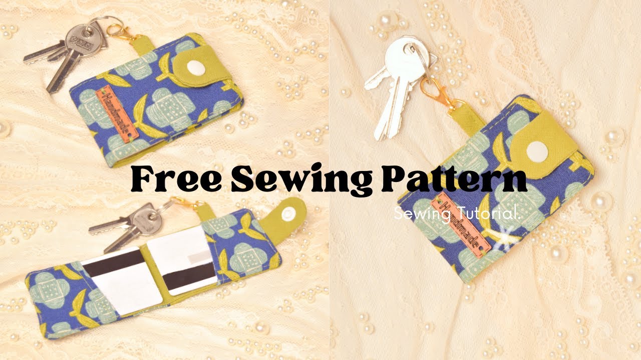 How to sew a fabric key chain cardholder - Free PDF Pattern - Easy Sewing Tutorial.