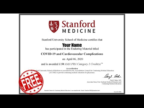 Free CME Accredited Certificates by Stanford Medical School || Online Webinars by Stanford Medicine.