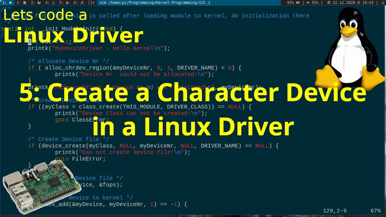 Let's code a Linux Driver: 5 - Create a Character Device in a Linux Driver