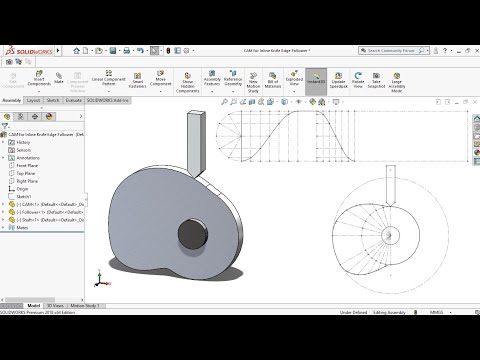 Cam profile design for knife edge follower in solidworks