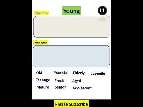 Young - Synonyms and Antonyms || vocabularygame || vocabularyquiz || enrichyourvocabulary ||