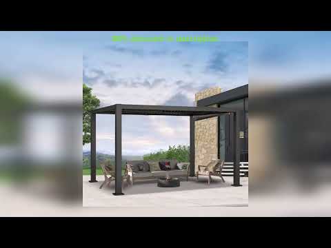 #10' ×13' Outdoor Louvered Pergola, Aluminum Outdoor Louvered Pergola Patio with Adjustable Roof f