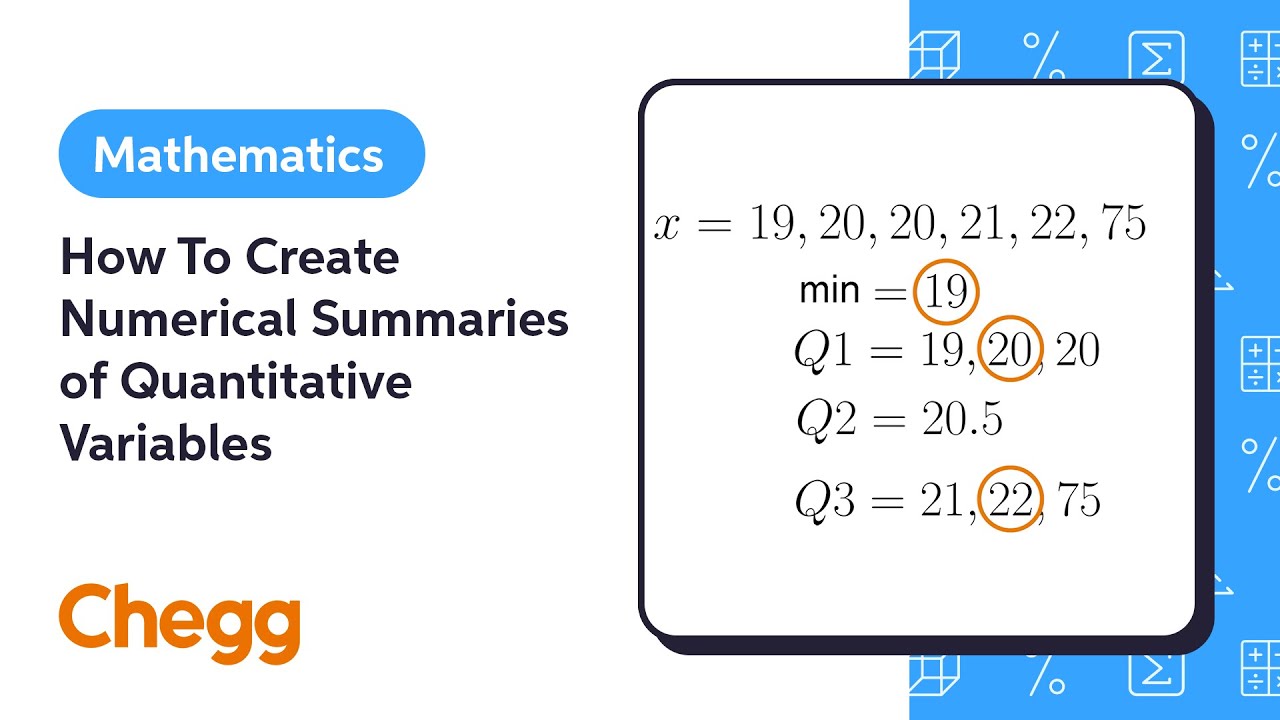 How To Create Numerical Summaries of Quantitative Variables | Statistics
