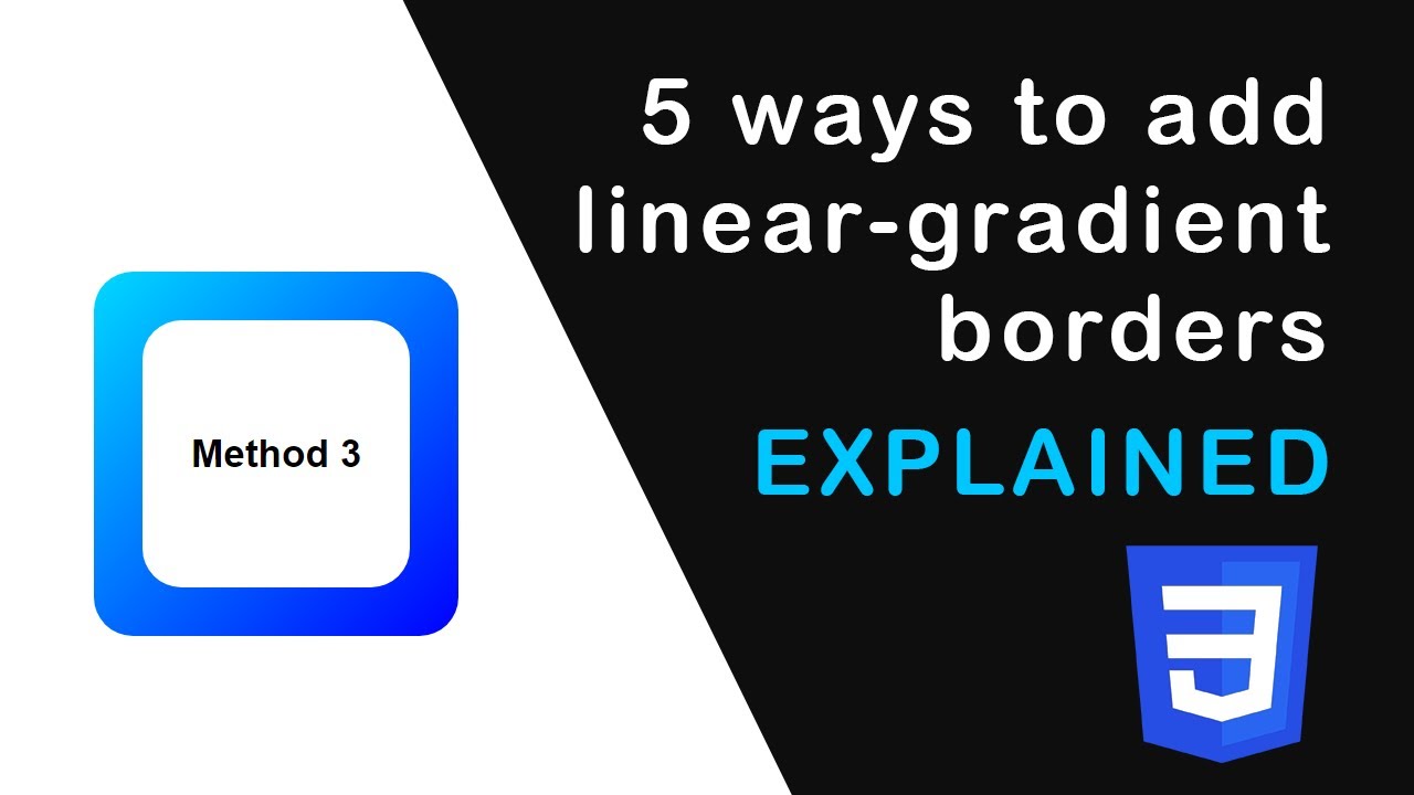 5 Ways To Add Linear-Gradient To Borders | HTML & CSS Tutorial