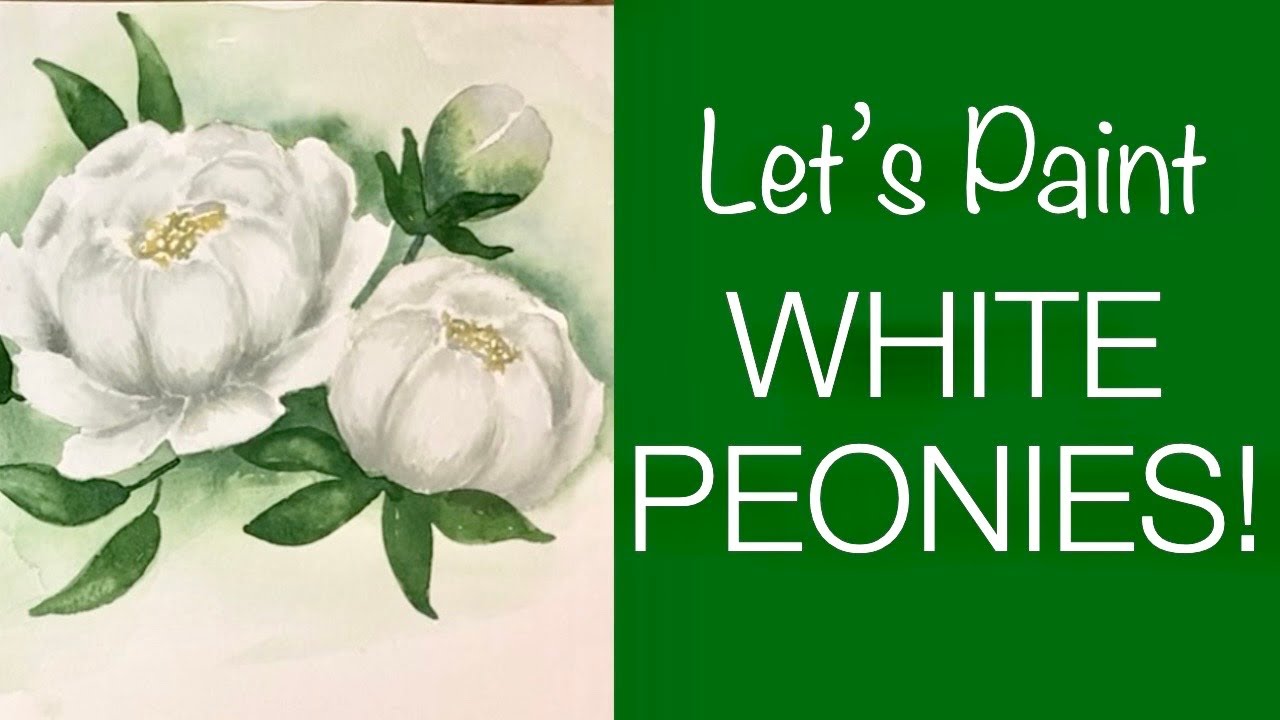 Watercolour Tutorial - How to Paint White Peonies