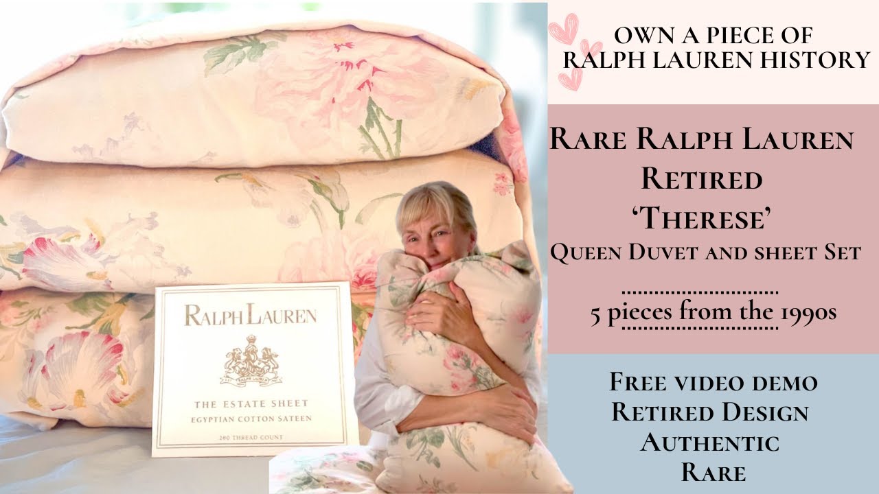Warm and Cozy! Free Demo of the 90s Ralph Lauren Vintage Therese Queen Duvet and Sheet Set
