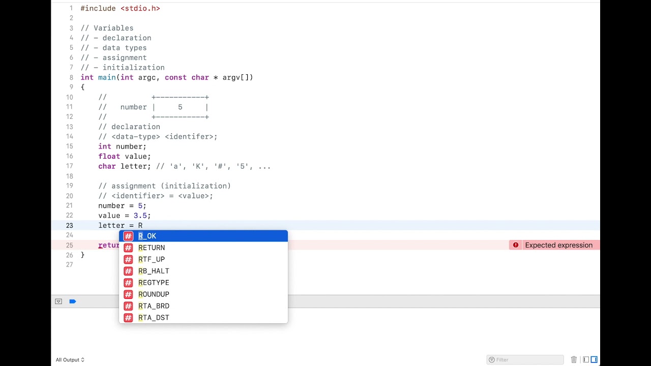 C Tutorial 2: Variables