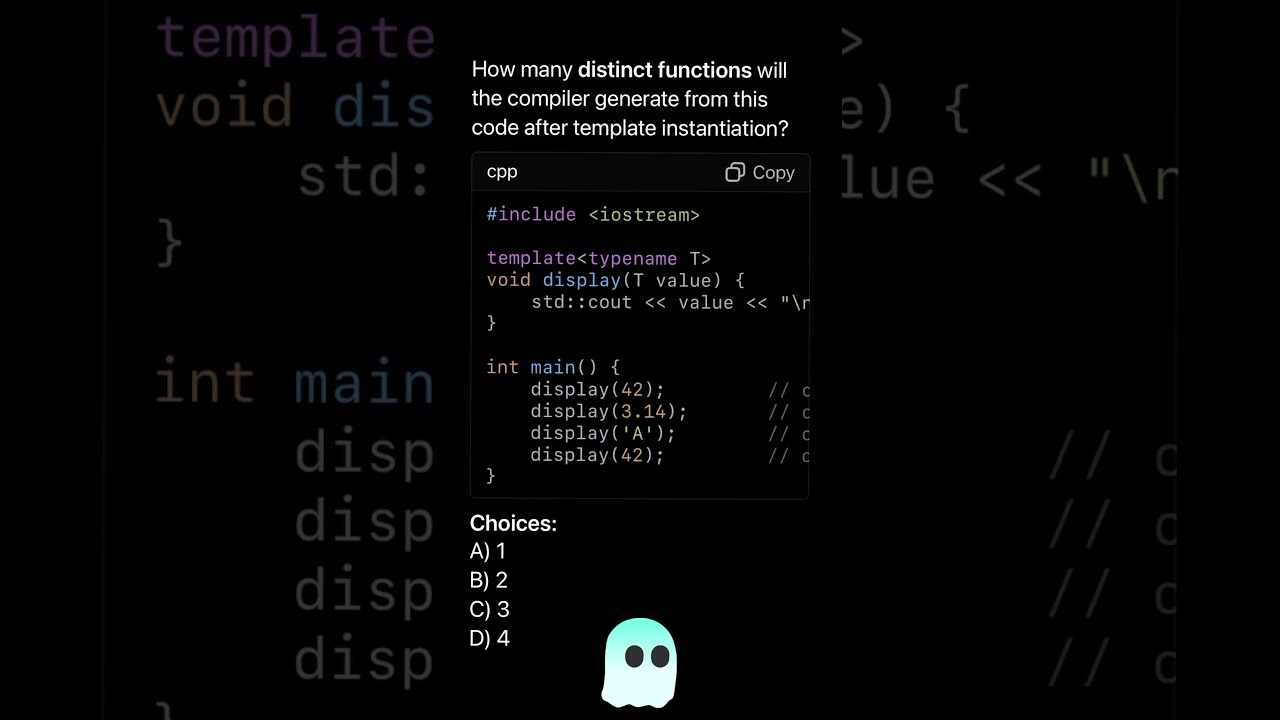 A C++ template programming question.  #cpp #coding