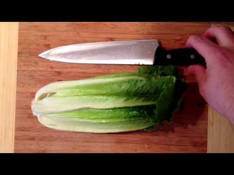 How to prep romaine lettuce for salads.