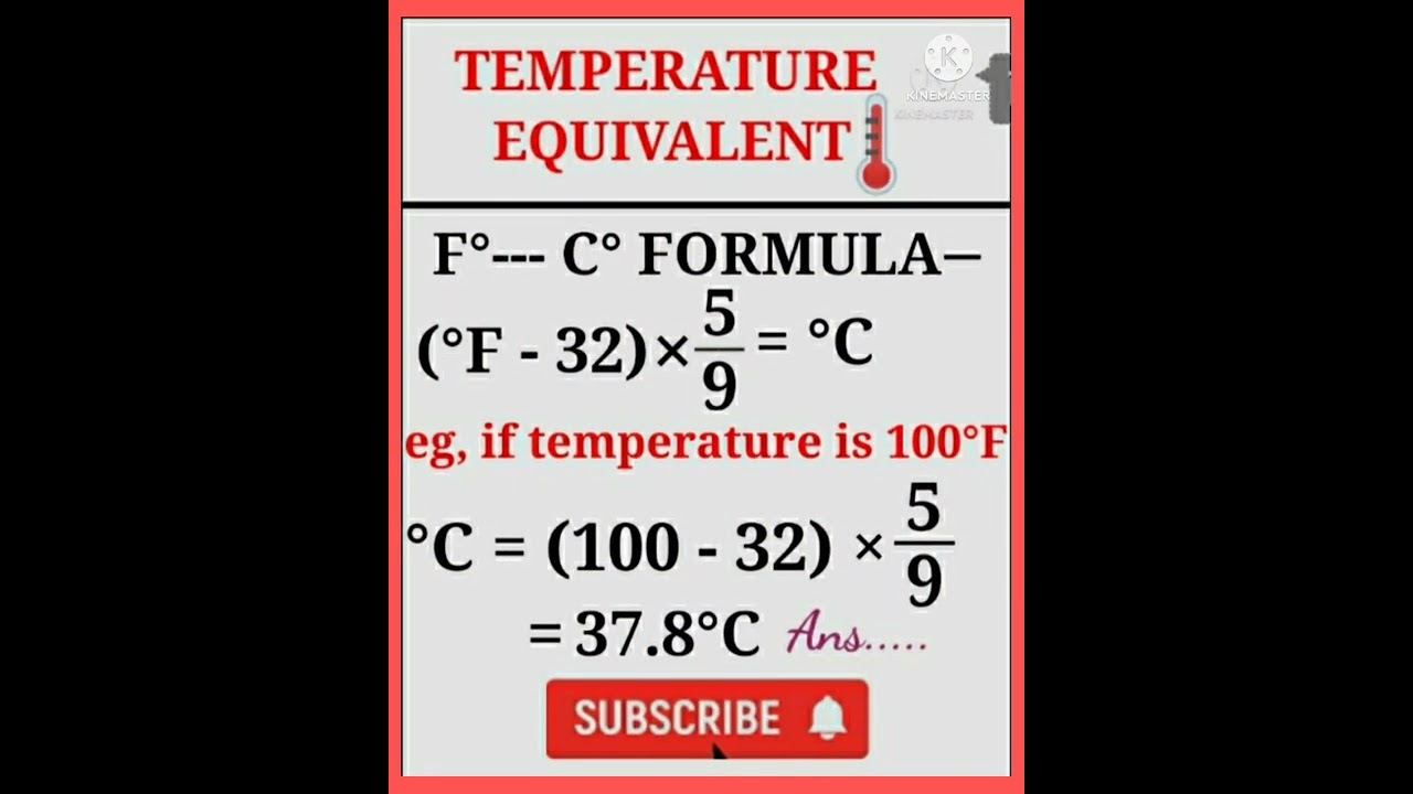 Temperature Equivalent-°F To °C Formula///KnowledgeBox///