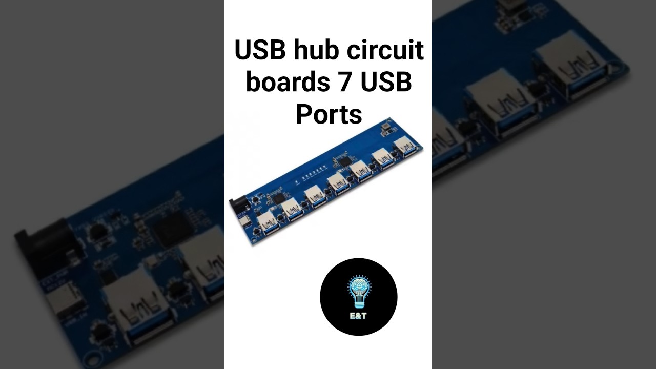 USB hub circuit boards 7 USB Ports/ Data Shear & Phone Charger / DC 12V Power Supply In #newcircuit
