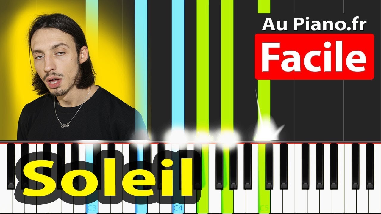 Roméo Elvis - Soleil - Piano Tuto Facile Karaoké Synthesia - Au Piano.Fr