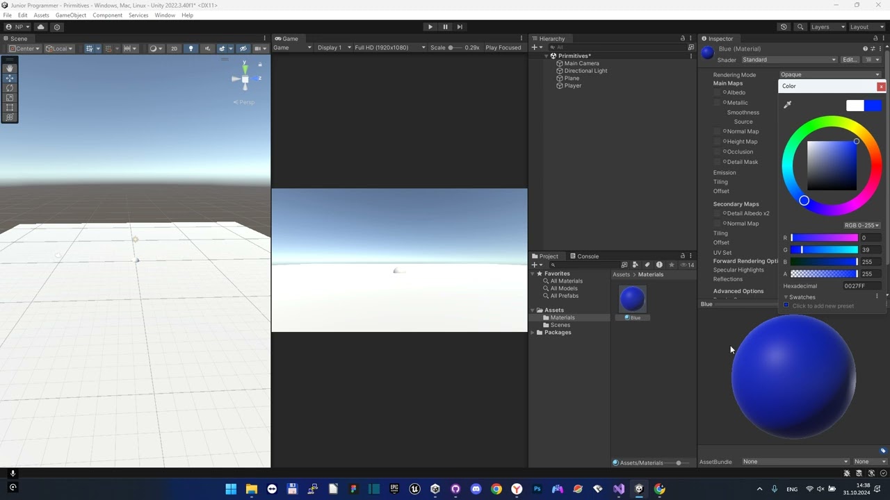 Lab 2 - New Project with Primitives | Unity Junior Programmer