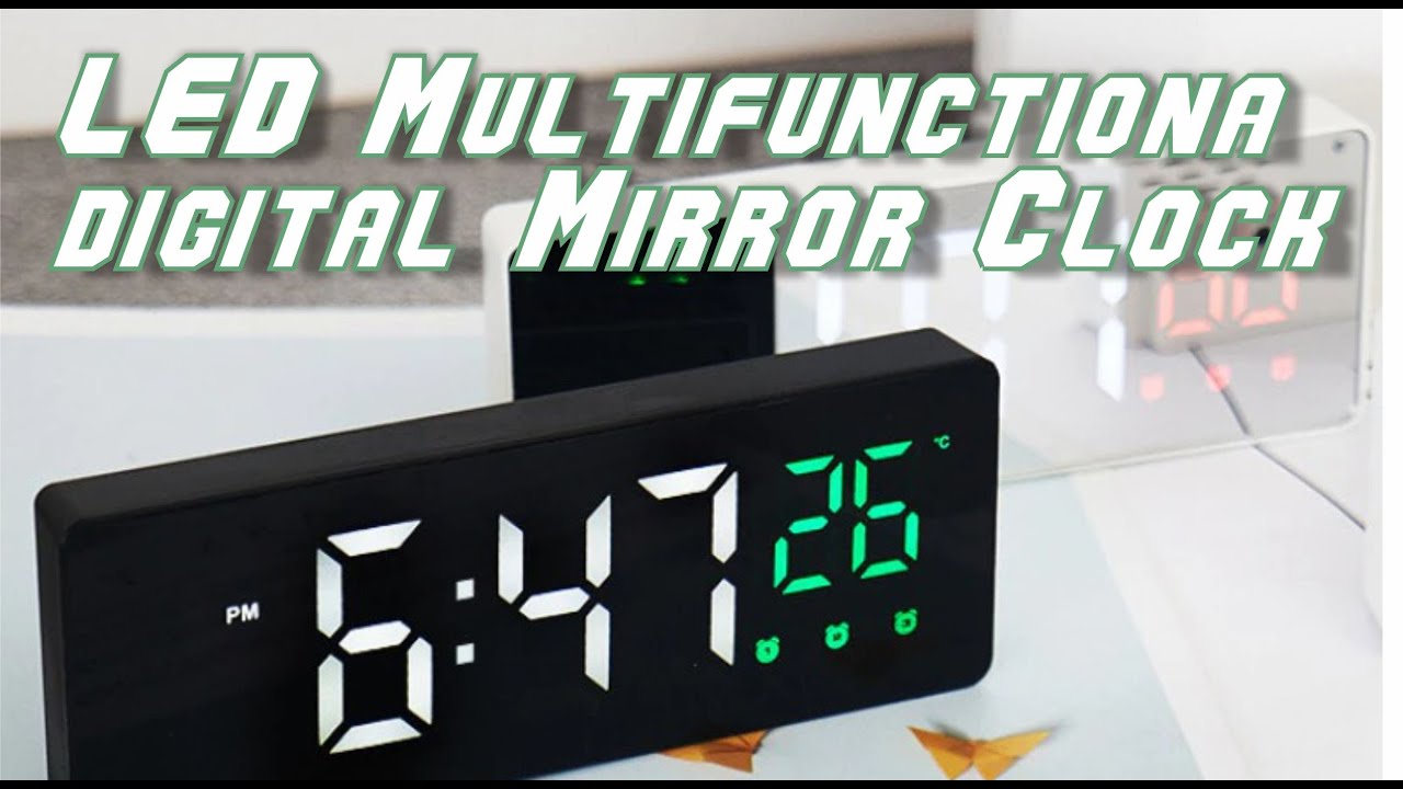 LED Multifunctional Mirror Clock Digital Alarm