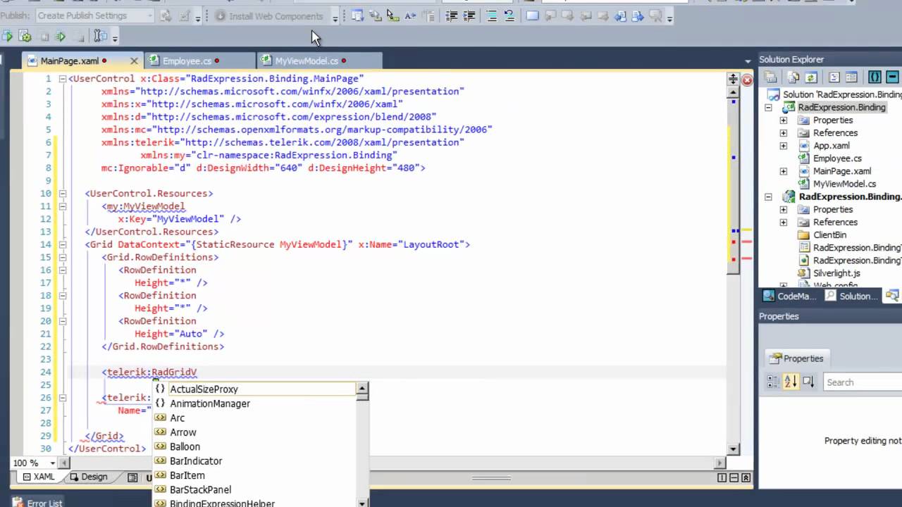 ExpressionEditor - Part 2: RadExpressionEditor and RadGridView (Silverlight & WPF)