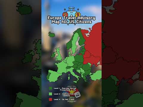 Europe Travel Advisory Map for US Citizens