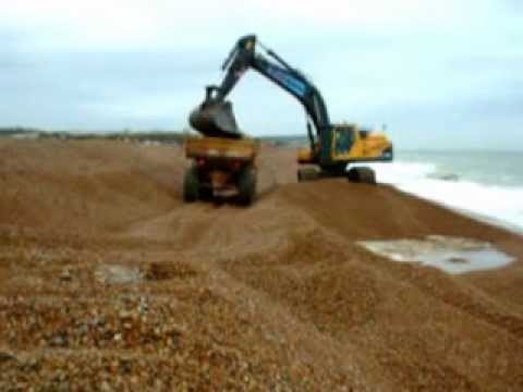 A Level GCSE KS3 Geography- Beach Nourishment Loading The Shingle