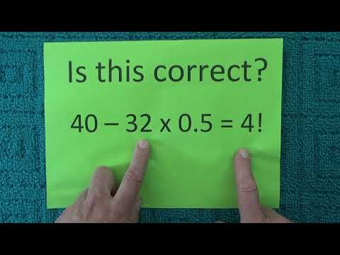 Math Puzzle; 40 - 32 x 0.5 = 4! , Is This Correct? - Full Solution Included