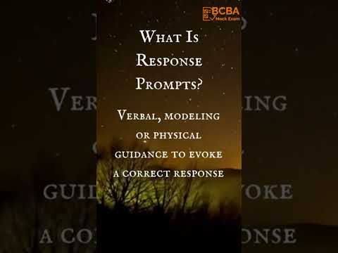 Response prompt #bcba #aba #behavior #bcbaexam