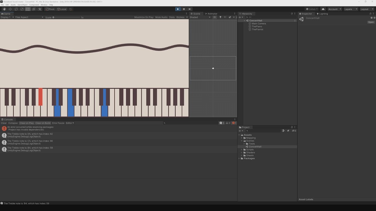 Combine Midi plugin & Procedural Piano from Github