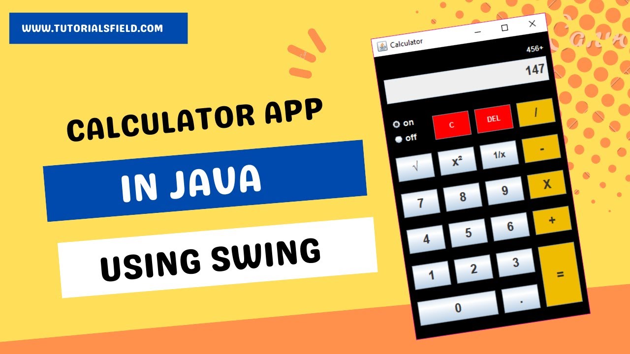 Calculator Program in Java Swing / JFrame | Calculator Application Using Java with Source Code
