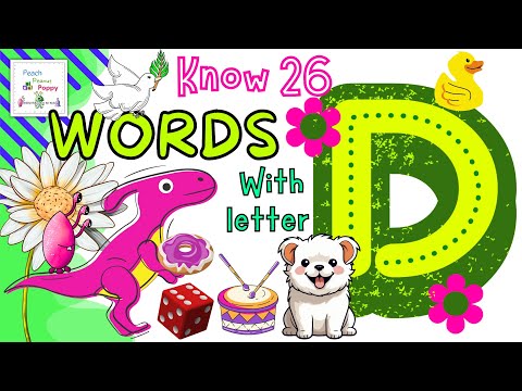 26 Words That Start With D | Words With Letter D | Letter D Words | Alphabet D Words Kids Vocabulary