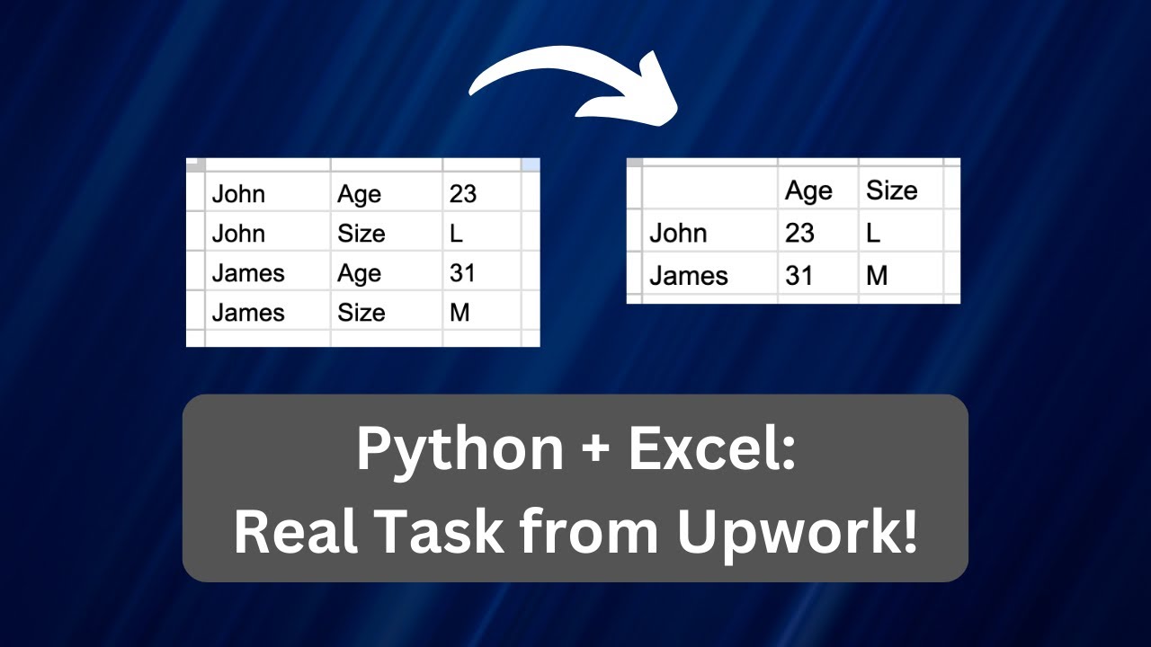 Real Python Job From Upwork: Transform Excel Data into One Row