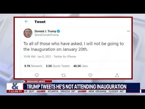 NOT ATTENDING: President Trump Tweets he will not be at Biden's Inauguration