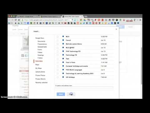 Embed a Google Calendar into a Google Site