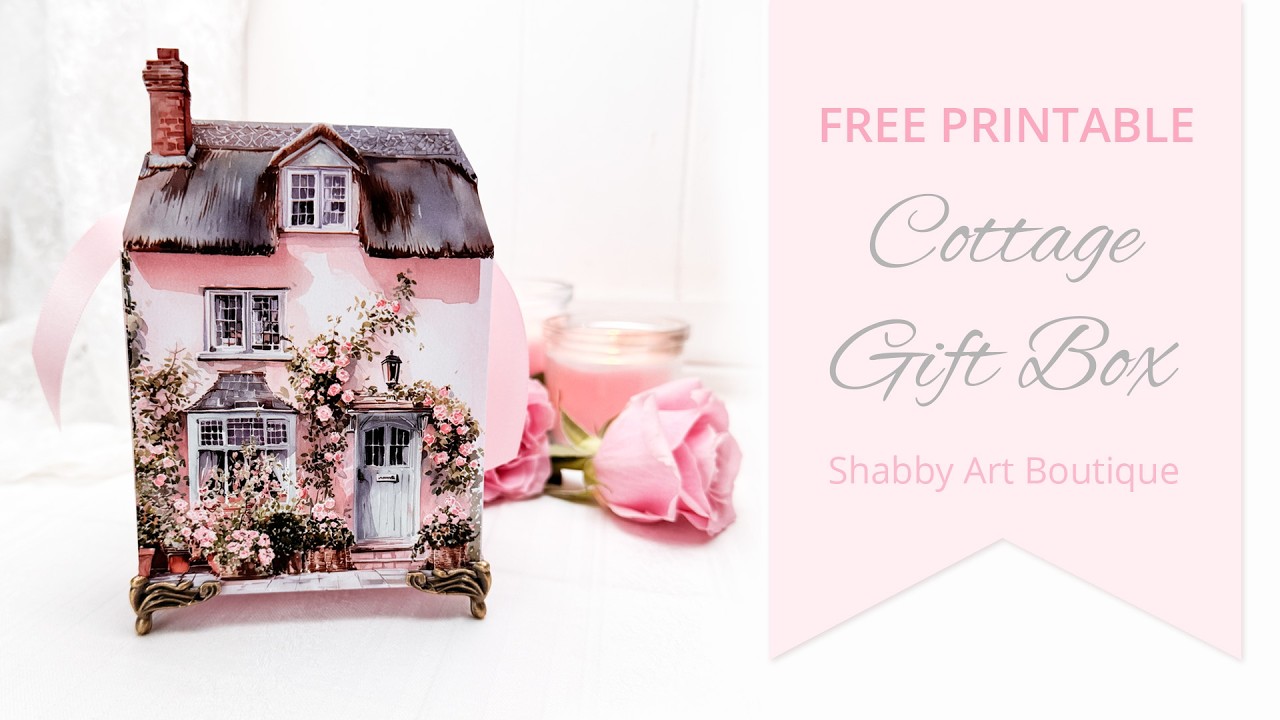 Easy DIY Cottage Gift Box 🌸 Free Printable | Mother’s Day Gift Idea | Shabby Chic Paper Craft