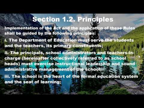 NQESH /Principals Test REVIEW, RA 9155 " THE GOVERNANCE OF BASIC EDUCATION ACT OF 2001."