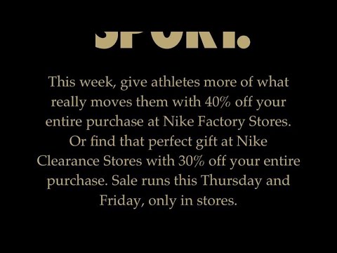 EVERYTHING is 40% OFF At The Nike Outlet On Black Friday!!!!