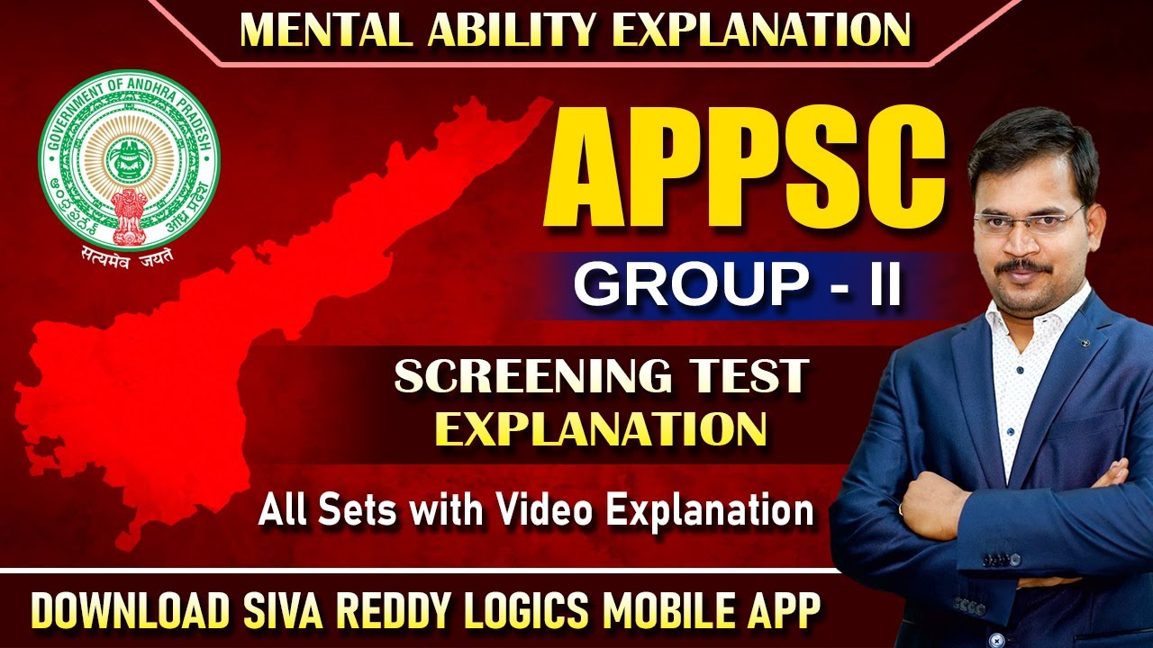 APPSC Group-2 Mental Ability Video Explanation- All Sets Answer Key