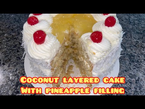 How to make a Coconut Layered Cake with a Pineapple Filling | super Moist! | Fridaiβs Kitchen π₯₯π
